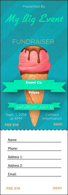 Ice Cream Raffle Ticket Template | Eventgroove