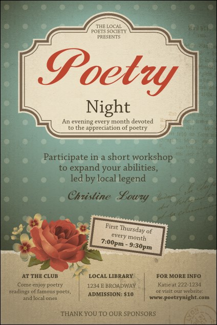 Poetry Poster Template | Eventgroove