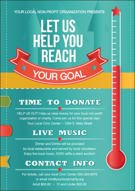 Fundraising Thermometer Postcard Mailer