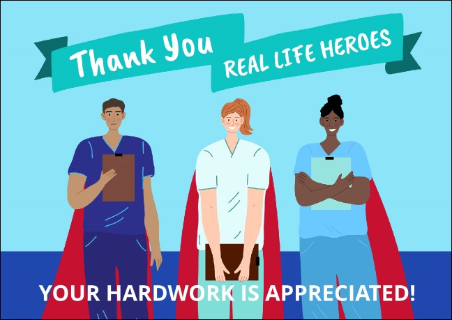 Thank You Heroes Postcard Template - COVID | Eventgroove