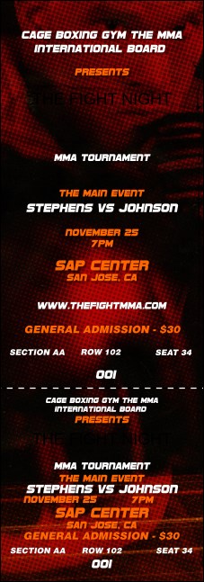 MMA The Fight Night Reserve Event Ticket Event Ticket