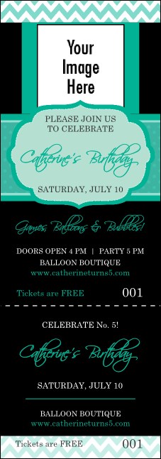 Happy Birthday Chevron Event Ticket