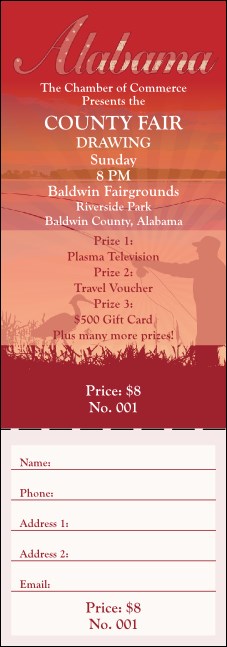 Alabama Raffle Ticket Template | Eventgroove