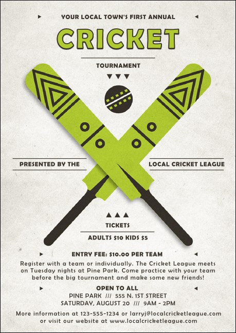 Cricket Club Flyer Template | Eventgroove